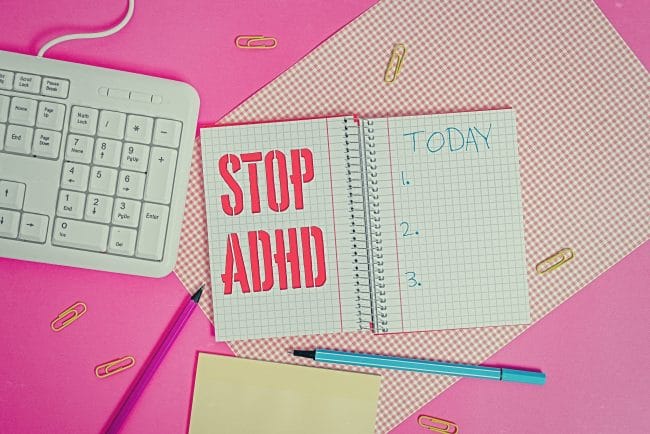 Conceptual hand writing showing Stop Adhd. Business photo text Put at ...